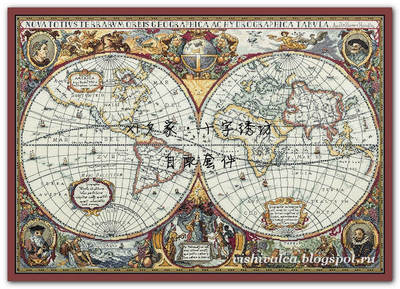 世界地图真线对比十字绣套件