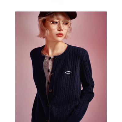 MM麦家商场同款假两件miu系毛针织衫开衫四季百搭上衣女4FA235491