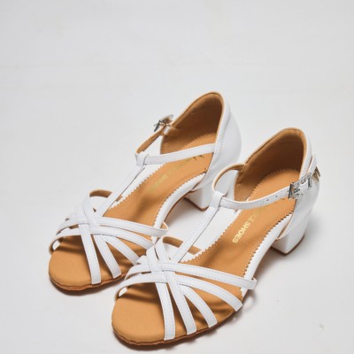 W DANCE SHOES拉丁舞鞋女儿童少儿平跟3.5cm软底不累脚专业舞蹈鞋