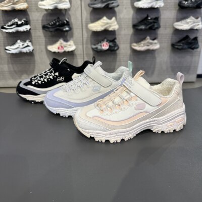 Skechers斯凯奇女童时尚舒适透气轻便魔术贴休闲老爹鞋319075L