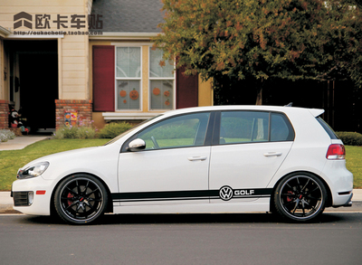 大众适用改装polo尚酷划痕车贴