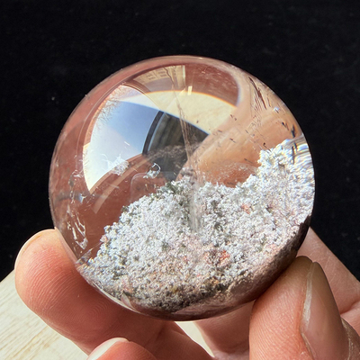 晶贵人天然幽灵球原石打磨居家办公客厅饰礼品摆件 直径4.57cm