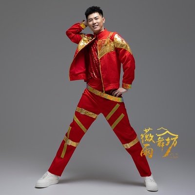 开场男女款红色爵士劲舞舞台表演