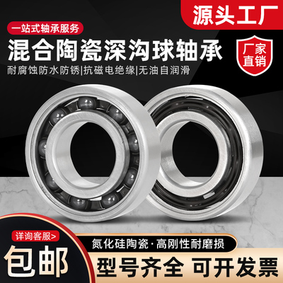 S6005CE不锈钢混合半陶瓷氮化硅球轴承内径25外径47厚度12双密封