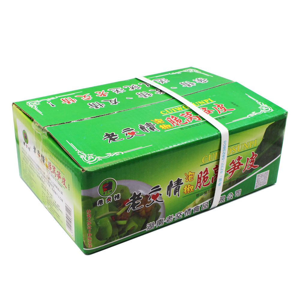 老交情脆莴笋皮泡椒味180g*30包整箱 湖南特产南县湘菜 一箱包邮