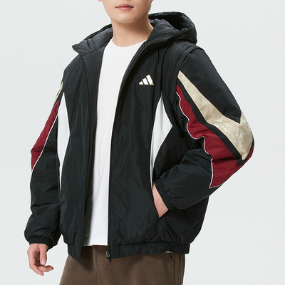 阿迪达斯男装棉服25冬季新款BB LNY JKT保暖可拆卸运动服KS3171