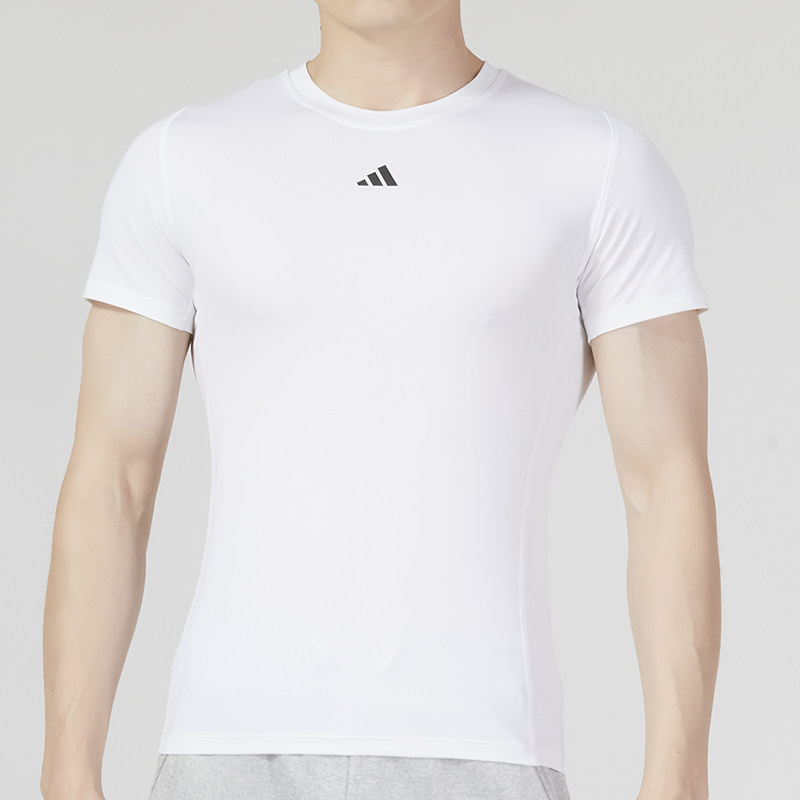 adidas阿迪达斯短袖男子白色跑步T恤23冬季运动服休闲半袖HK2335_虎窝淘