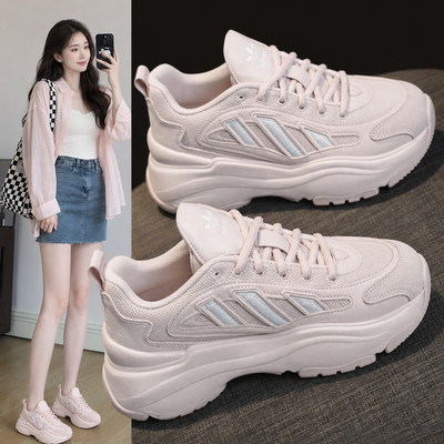 Adidas阿迪达斯休闲鞋女鞋2026新款夏粉色运动鞋厚底老爹鞋KJ7309