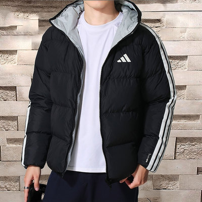 阿迪达斯短款羽绒服男装25冬季新款保暖外套户外休闲运动服KC2490