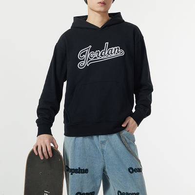 NIKE耐克男装连帽卫衣冬季运动服JORDAN黑色休闲套头衫FN4614-010