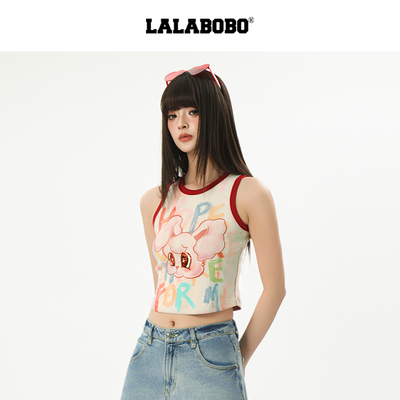 LALABOBO字母撞色背心