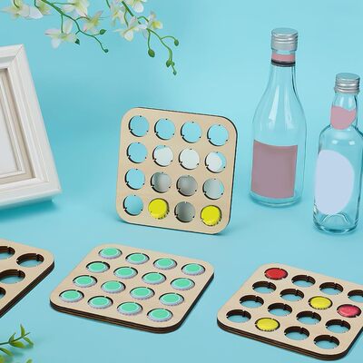 跨境新款Bottle Caps Organizer Display Stands槽木瓶盖展示架