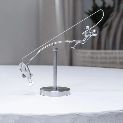 跨境 The Fisherman Balancing Sculpture渔夫平衡雕塑工艺品摆件