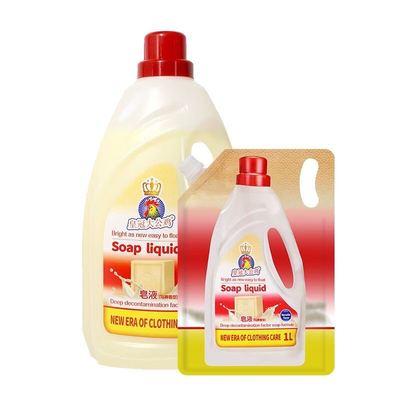 皇冠大公鸡皂液马赛香型去污洁净易漂洗皂液洗衣液1L状3L桶装
