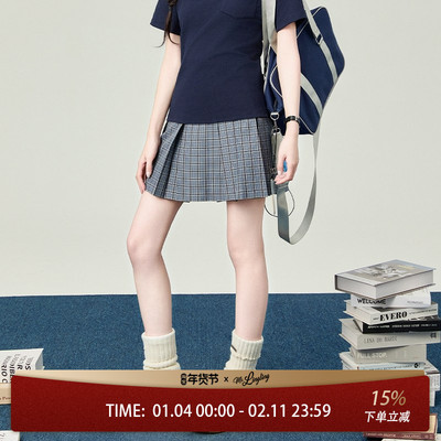 花铃太太踏浪日系原创jk格裙学院风小个子穿搭百褶裙半身裙夏季
