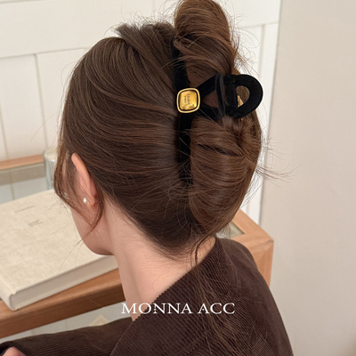 秋冬气质复古做旧爱心植绒大抓夹时尚立体百搭颅顶高侧抓夹E2482