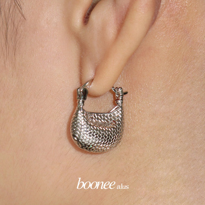 Boonee alus独特编织小包立体耳扣女轻奢级感气质适合夏天耳环