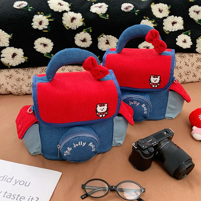 相机包可爱单肩摄影包富士佳能r50保护套斜挎ccd收纳包便携镜头包