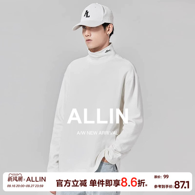 ALLIN潮流宽松百搭长袖T恤
