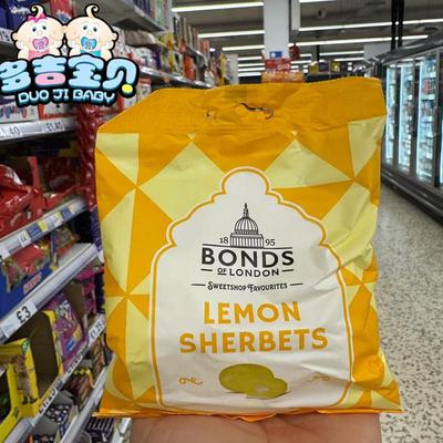 现货 英国bonds柠檬果子露夹心水果糖进口糖果办公室零食120g