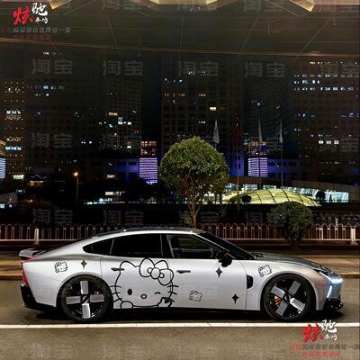 小鹏P7 M03凯蒂猫车贴拉花YU7 SU7特斯拉Y 3KT猫卡通可爱车身贴纸