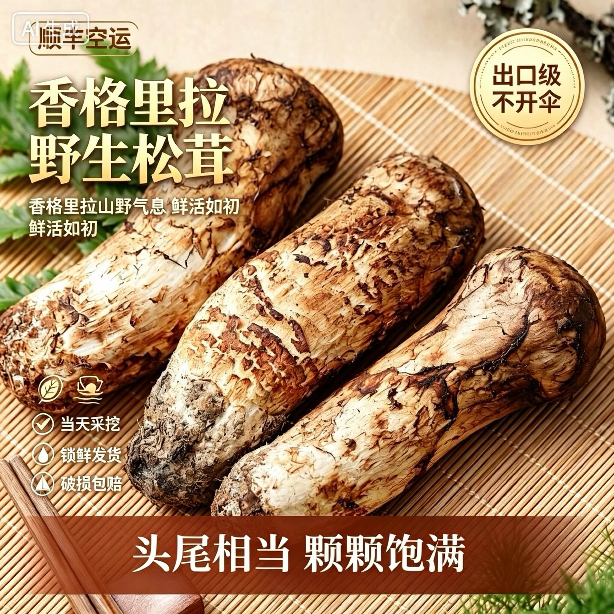现货2026云南香格里拉松茸纯野生正品官方旗舰店菌子蘑菇新鲜菌菇