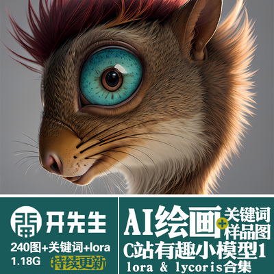 AI绘画StableDiffusion样图+关键词+lora+lycoris：C站有趣小模型