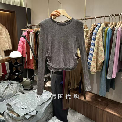 韩国东大门2026春季新品BABYTOUCH 时尚百搭显瘦圆领长袖套头T恤