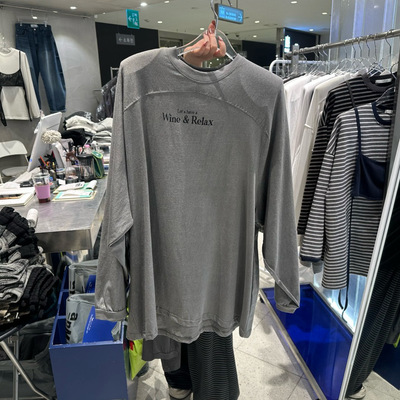 韩国东大门2026春新款hertz时尚字母圆领长袖套头T恤