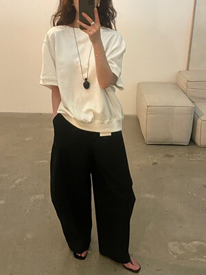 韩国东大门2025秋季新品comete纯色简约百搭短袖宽松卫衣