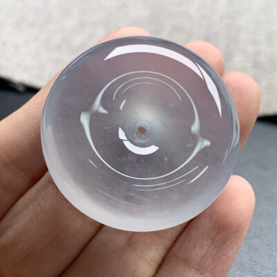 天然A货缅甸翡翠 平安扣 尺寸 : 37.2-11.8