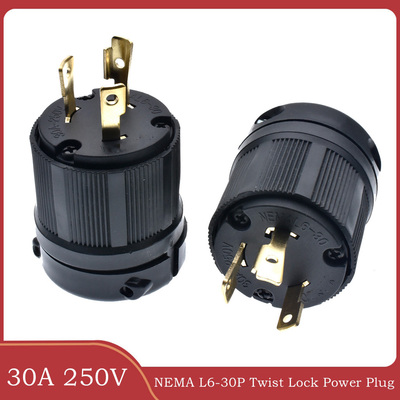 NEMA L6-30R美式三孔防脱30A 250V 工业电源插座L6-30P美规大功率