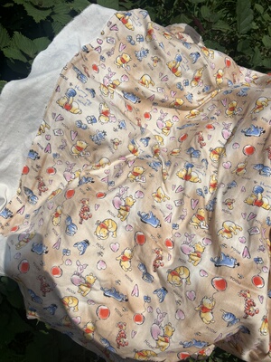 纯棉布料美系扎染维尼熊坑条拉架幅宽1.6米