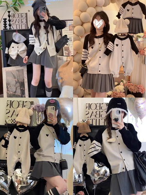 休闲开衫亲子装毛衣全家装