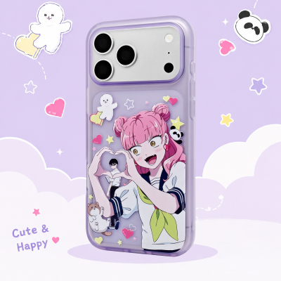 苹果磁吸可爱紫透明软壳手机壳