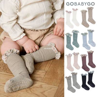 GOBABYGO短袜中筒袜防滑胶点花边