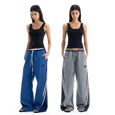 EXITMODE BY BLINDNOPLAN 25AW 撞色条纹拼接运动长裤抽绳休闲裤