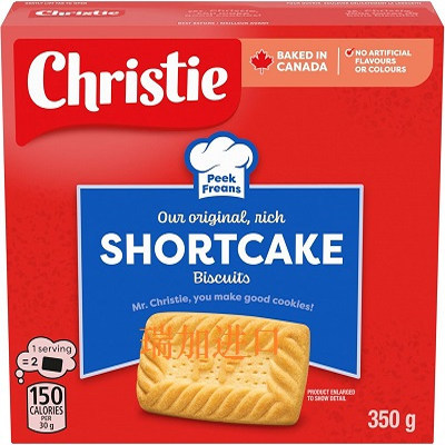 包邮加拿大Christie Shortcake原味香浓曲奇饼干350克*2盒多种