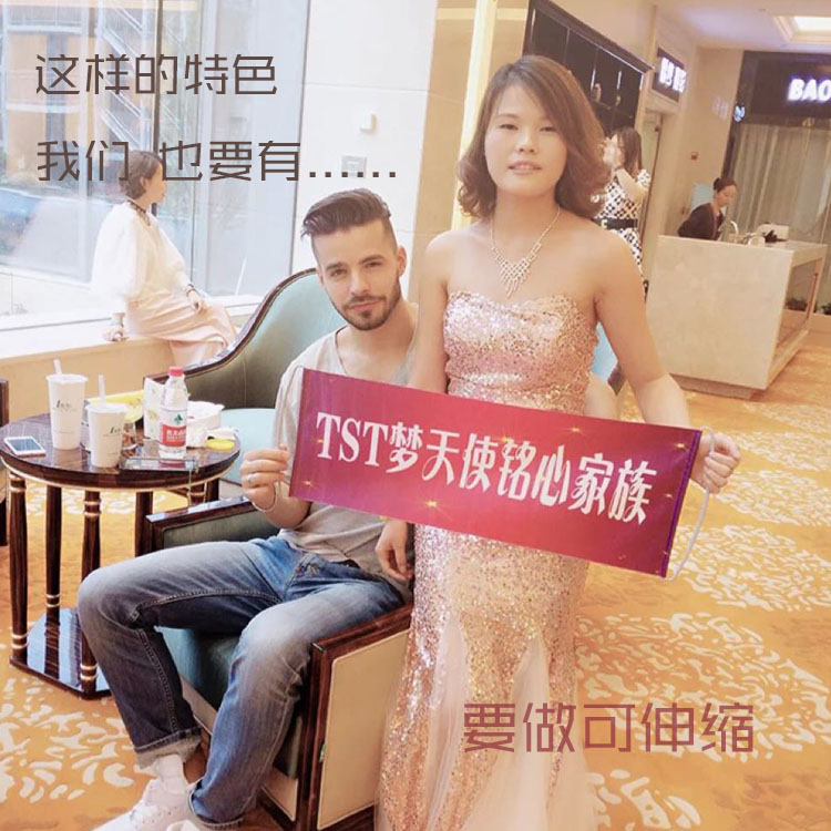 自动伸收缩手拉小彩旗帜定做不是布定制手持条幅手拉伸缩广告