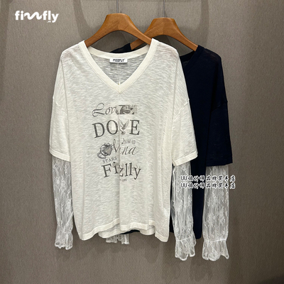 fizzfly |  正品专柜 设计师女装 2026新款 蕾丝袖V领套头衫