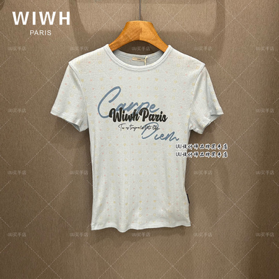 WIWH | 女装 正品实拍 26夏 字母印花修身短袖T恤  3E169