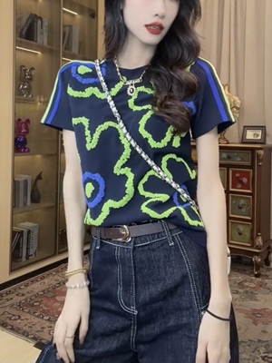 潮牌撞色织带短袖T恤女2026夏季新款时尚百搭显瘦圆领正肩上衣潮