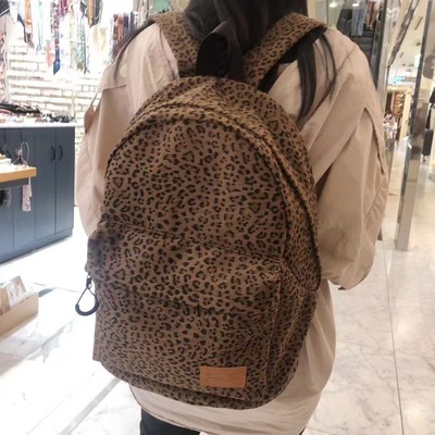 韩国东大门dai购wing豹纹双肩包大学生上课通勤书包 29*39*15cm