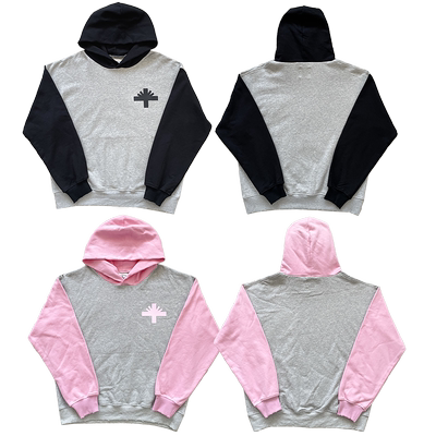 Vertabrae Assembling Hoodie 立体印花拼接磨烂连帽卫衣