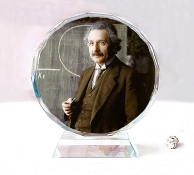 爱因斯坦周边水晶人像公仔模型
