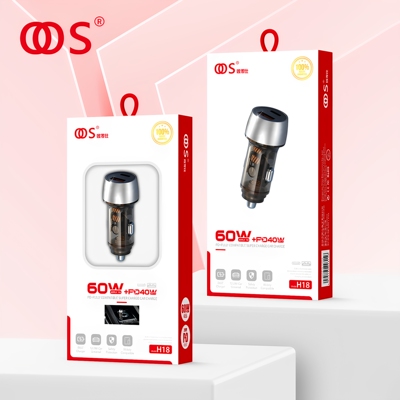 快充二合一PD60W透明充电器