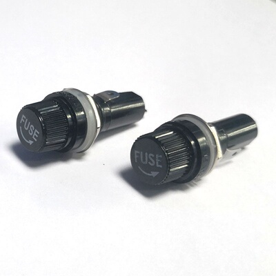 6X30MM黑色旋钮FUSE保险管座玻璃管座高端30A保险丝座熔断器底座
