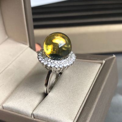 多米尼加墨西哥蓝珀琥珀蓝珀戒指