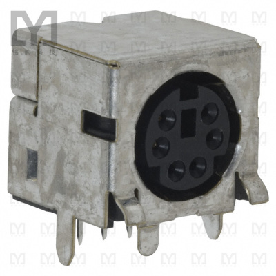 5750071-1【CONN RCPT FMALE MINI DIN 6P SLDR】