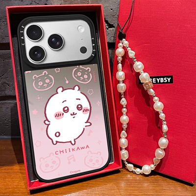 C家联名吉伊卡哇粉色星星适用苹果17promax手机壳iphone15镜面保护套16pro磁吸MagSafe亚克力14/13卡通12女